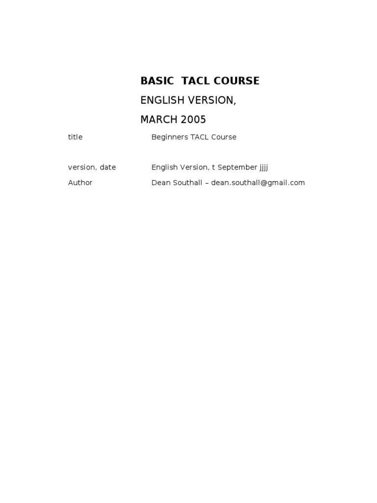 Tacl Course | PDF | Subroutine | Parameter (Computer Programming)