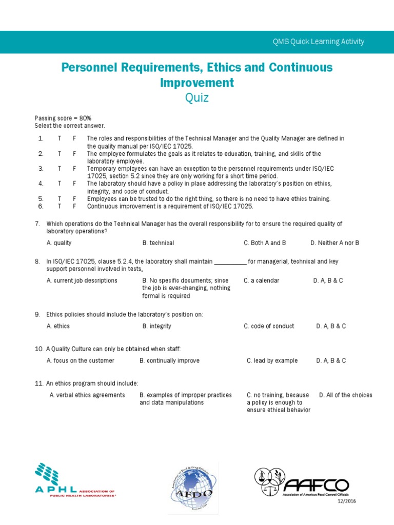 Quality Quiz Competition Guidelines | PDF | Employment | Quality ...