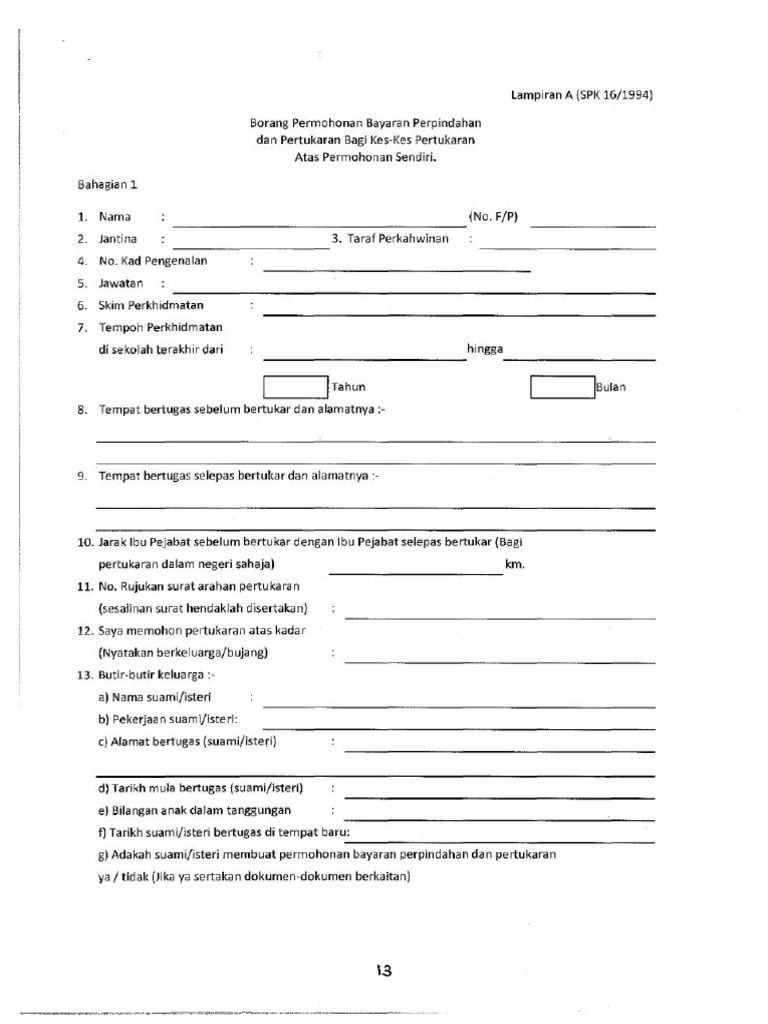 Borang SPK 16 | PDF