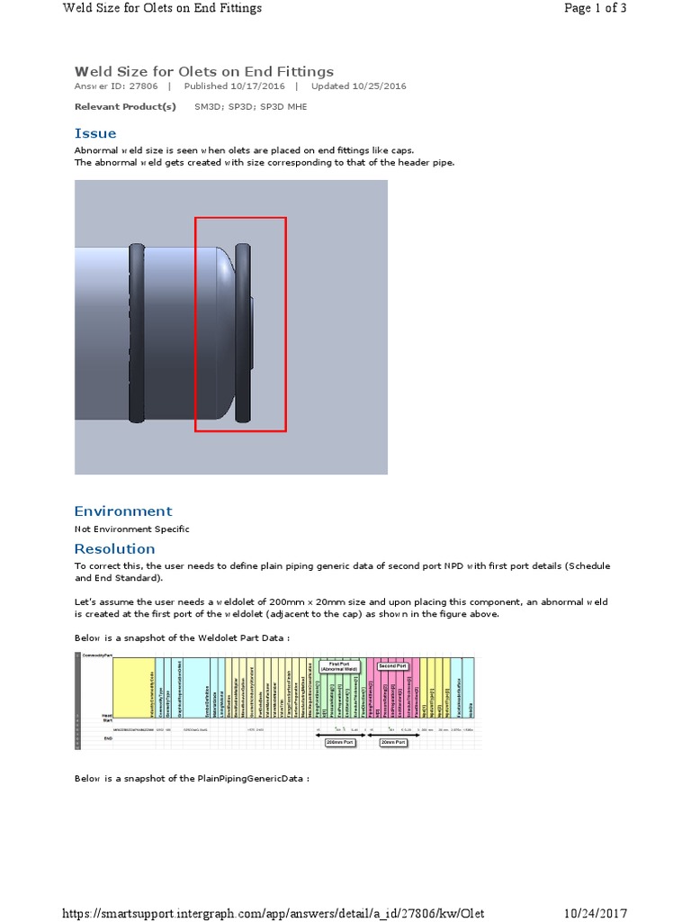 Weld Size For Olets On End Fittings | PDF | Technology & Engineering