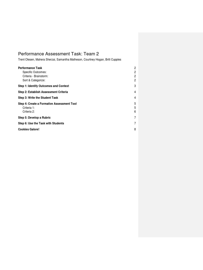 Grade 5 Math Performance Task: Cookies | PDF | Fraction (Mathematics ...