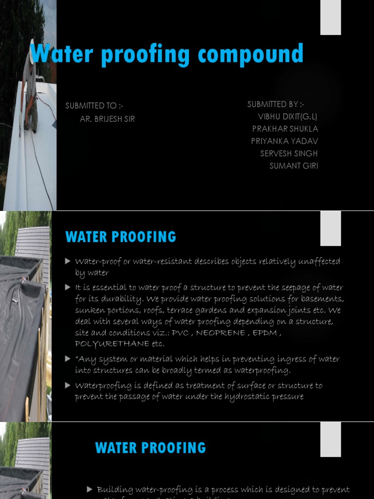 Water Proofing Compound | PDF | Building Materials | Building Technology