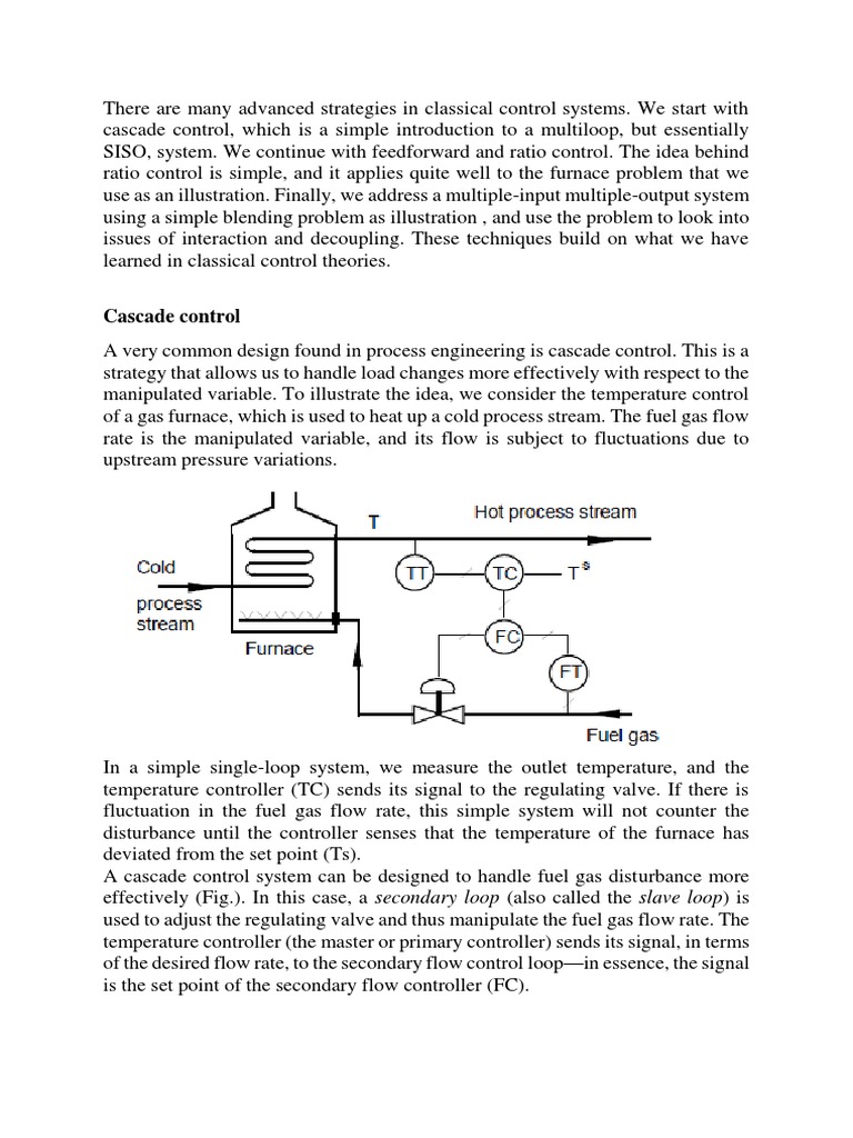 Cascade control strategy for temperature regulation in gas furnaces using secondary flow control ...