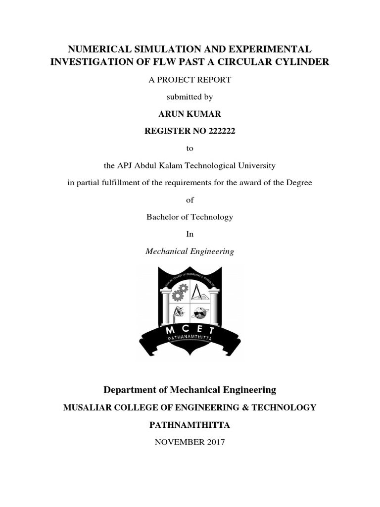 Project Report Front Page Format | PDF