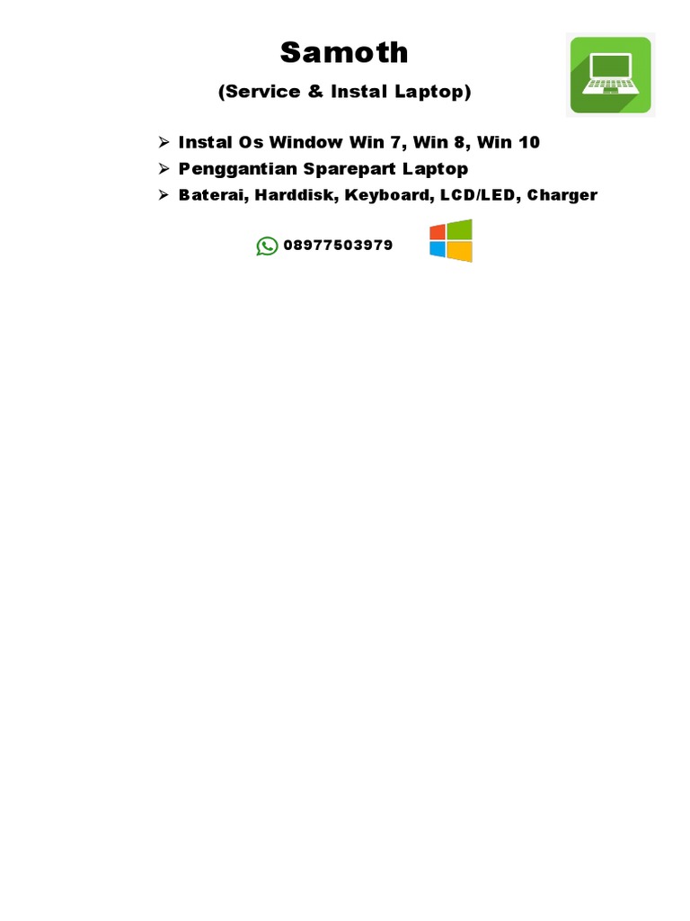 Brosur Service Laptop Edit | PDF