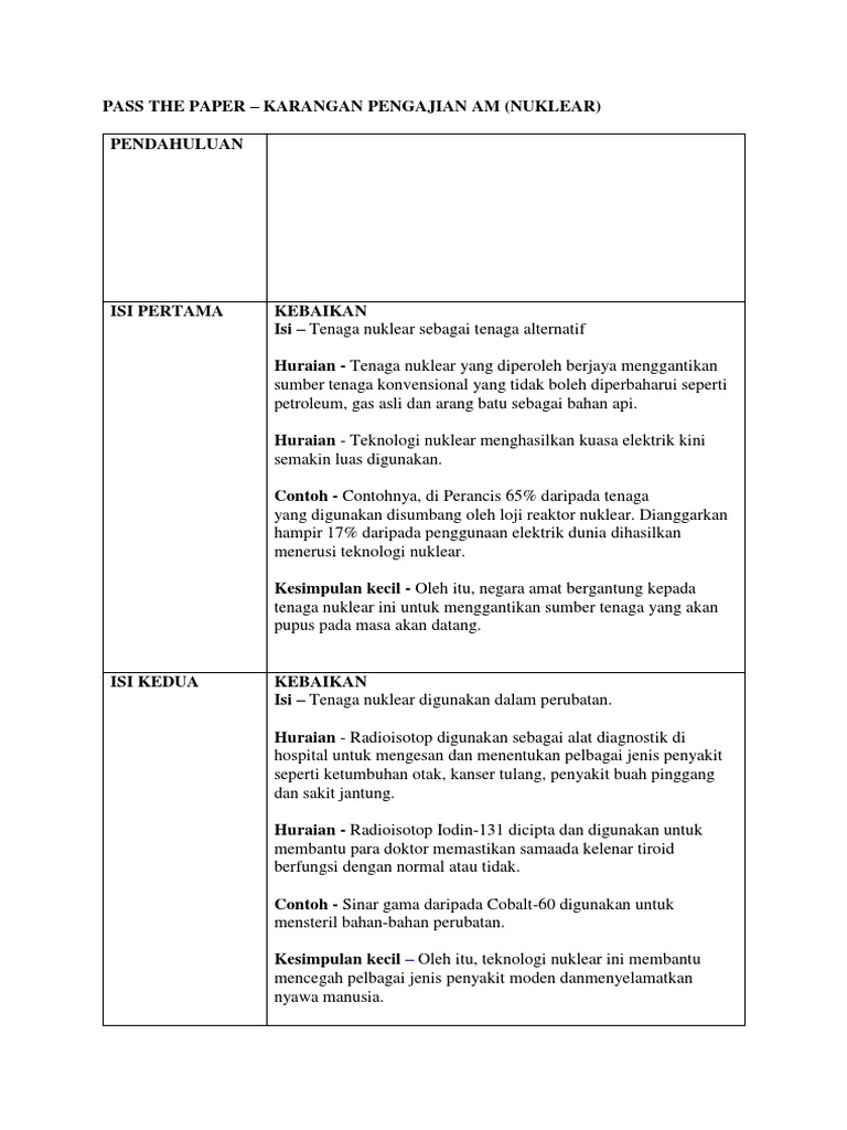 Pass The Paper - Karangan Pengajian Am | PDF