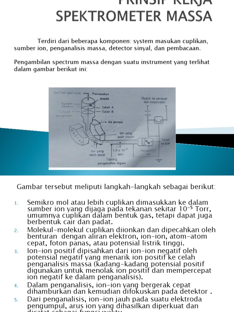 Prinsip Kerja Spektrometer Massa | PDF