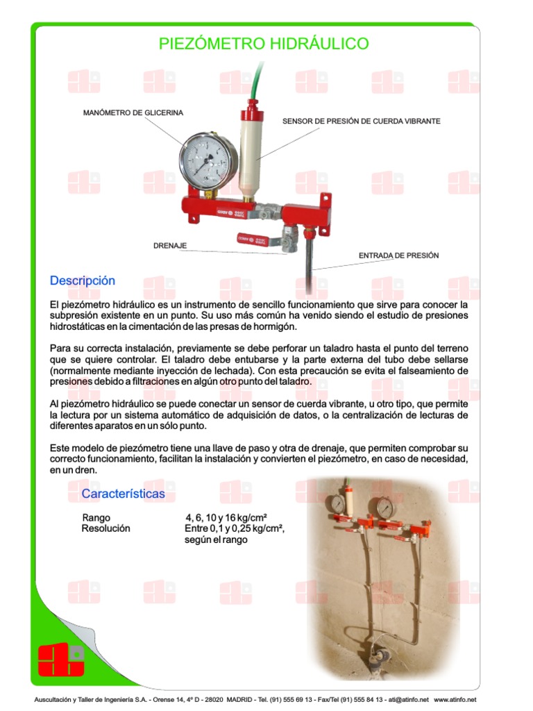 Piezómetro Hidráulico: Funcionamiento y Uso | PDF