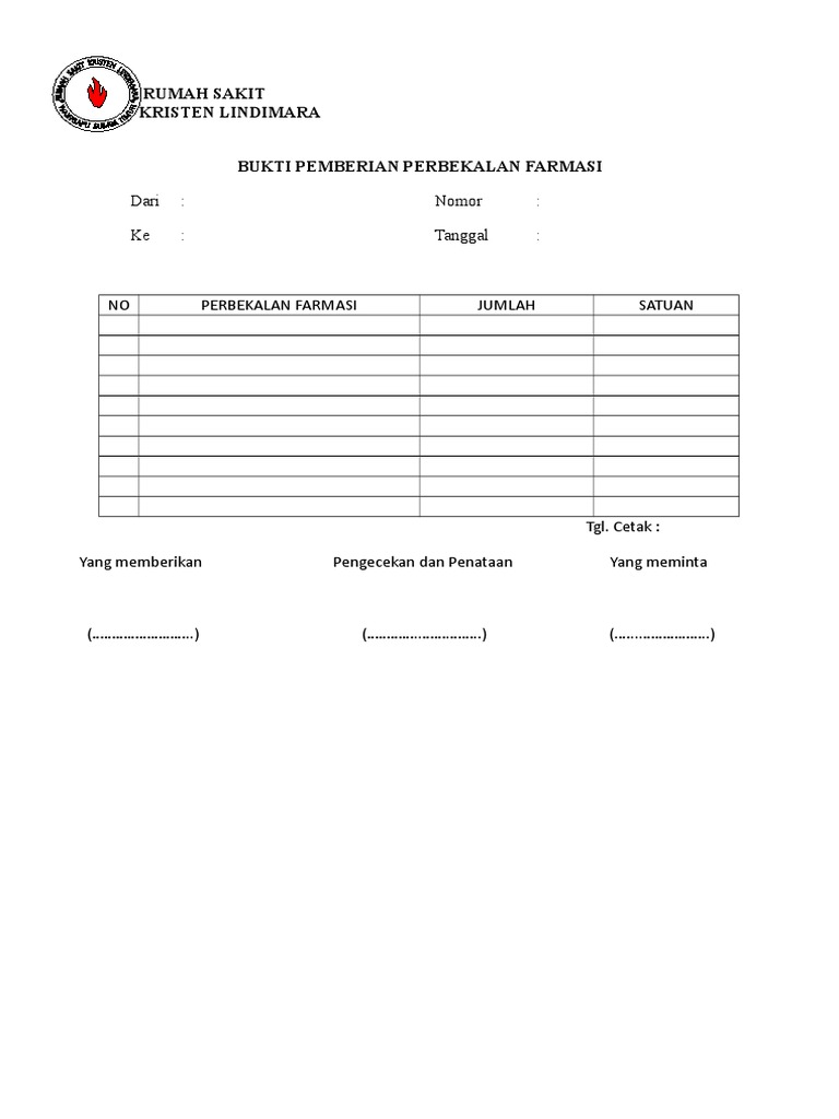 Form Permintaan Obat Di Gudang | PDF