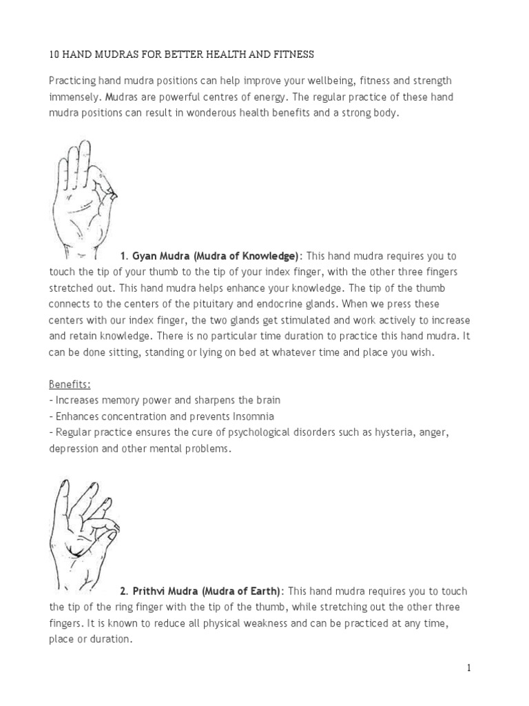 10 Hand Mudras for Better Health and Fitness: Descriptions and Benefits ...