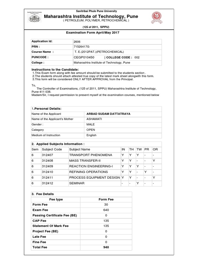 Exam Form | PDF | Test (Assessment) | Behavior Modification