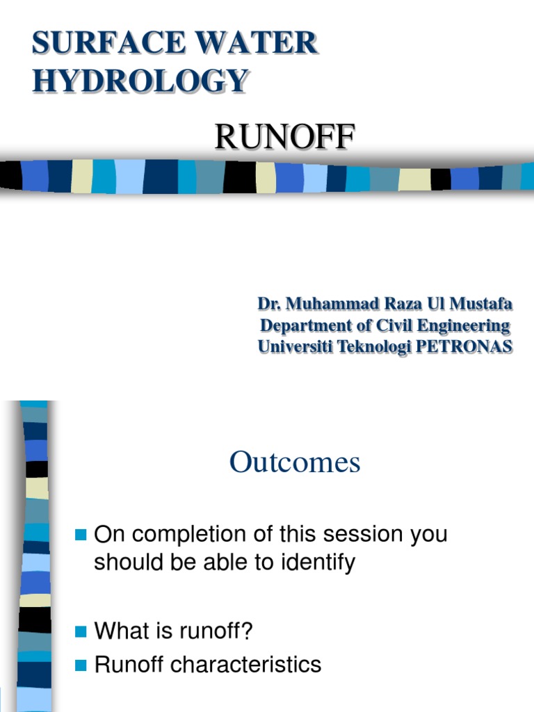 Lecture 7 - Runoff Hydrograph | PDF | Surface Runoff | Stream