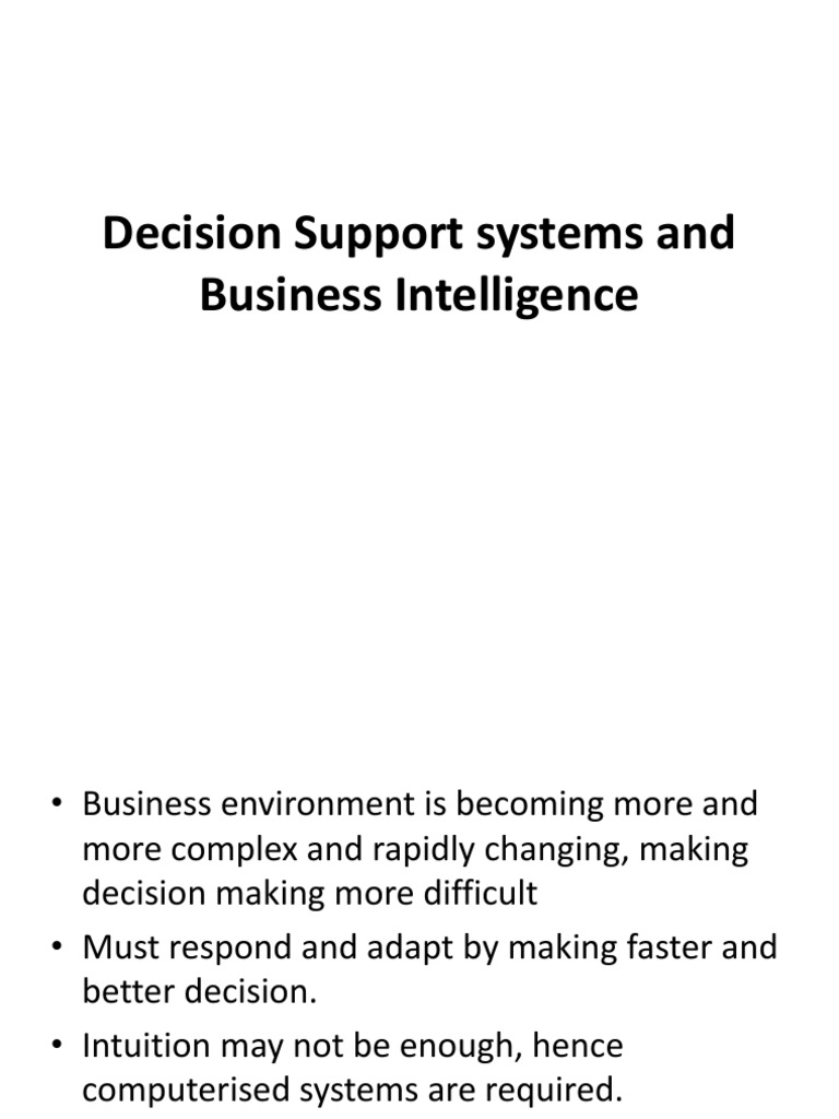 Decision Support Systems and Business Intelligence PDF | PDF | Business ...