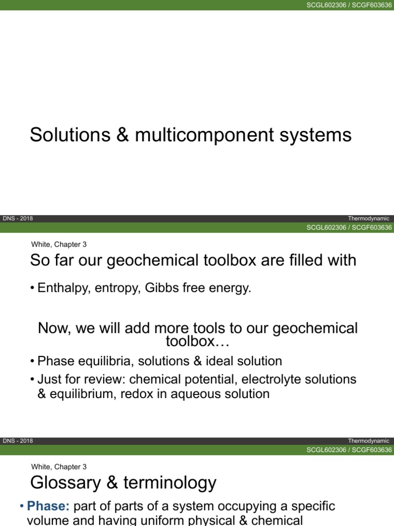 Geochemistry - 04 - Solutions Multicomponent System | PDF | Solution ...