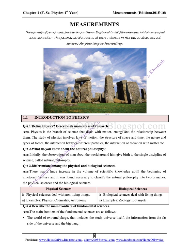 Chapter 1 Measurements | PDF | Observational Error | Significant Figures