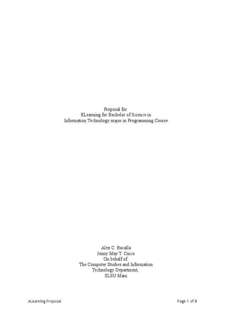 Elearning Proposal Rev3 | PDF | Moodle | Educational Technology