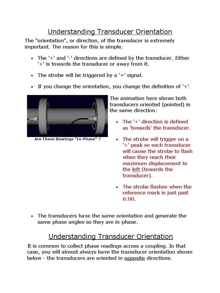 Transducer Orientation Essentials | PDF | Phase (Waves) | Electrical Engineering