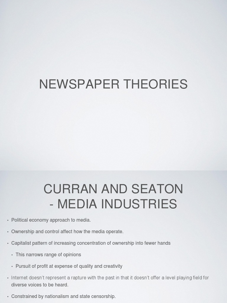 Media Theories | Download Free PDF | Mass Media | Technological Convergence