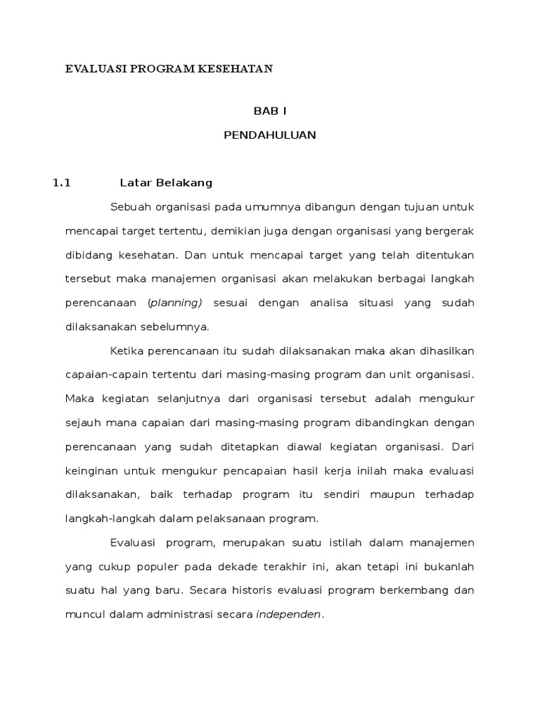 Evaluasi Program Kesehatan | PDF