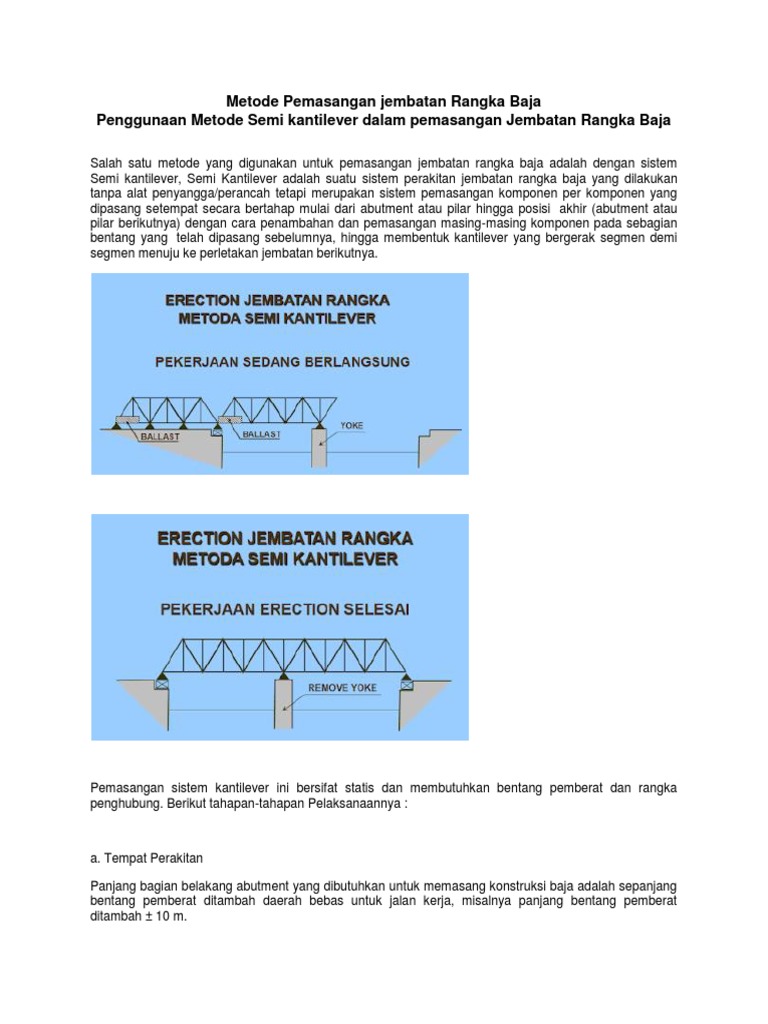Metode Pemasangan Jembatan Rangka Baja | PDF