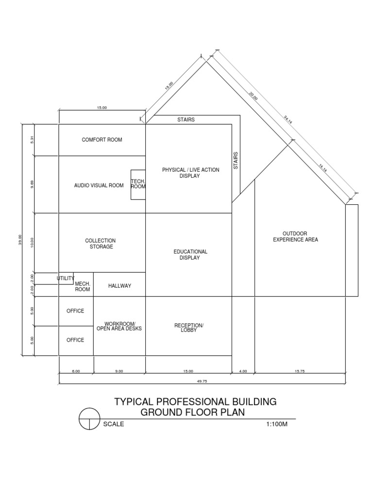 Typical Professional Building Ground Floor Plan: Stairs | PDF ...