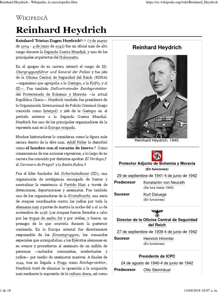 Reinhard Heydrich | PDF | Heinrich Himmler | Gestapo