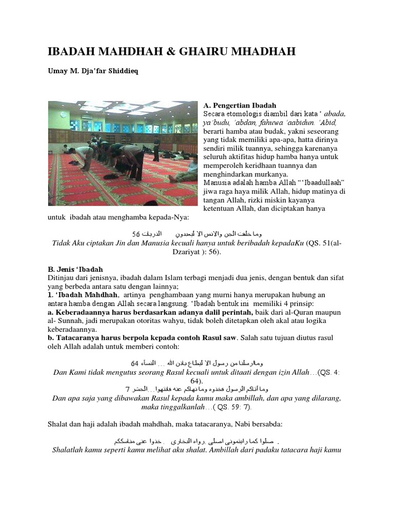Ibadah Mahdhah | PDF