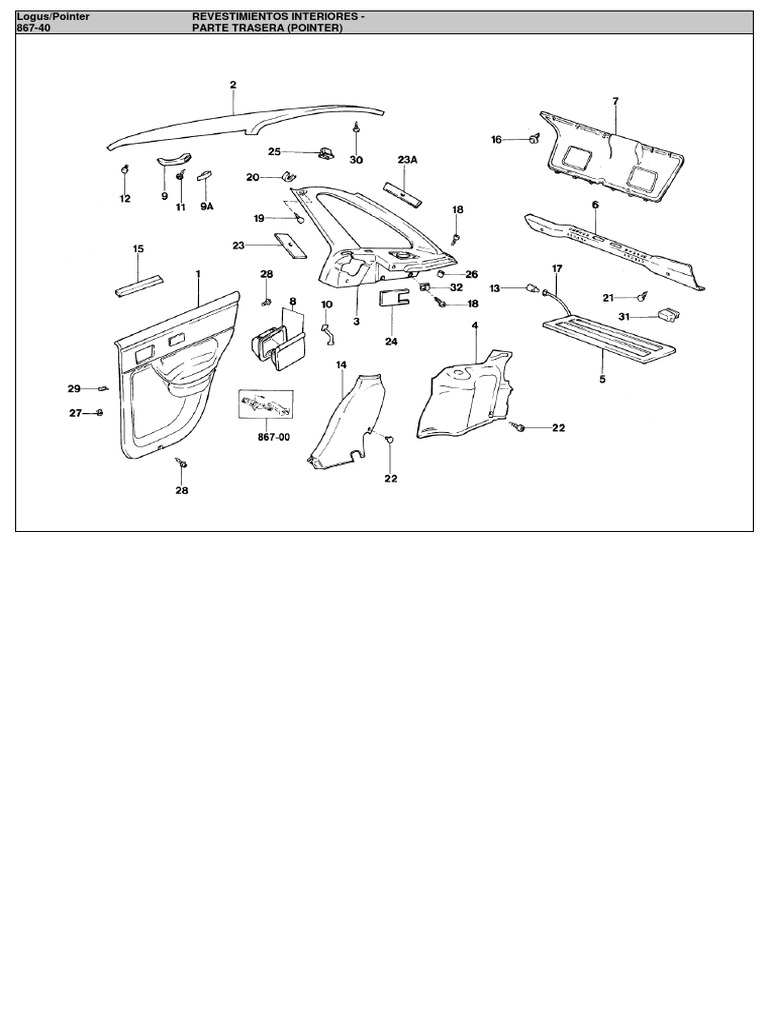 Revestimientos Interiores - Parte Trasera - Pointer | PDF