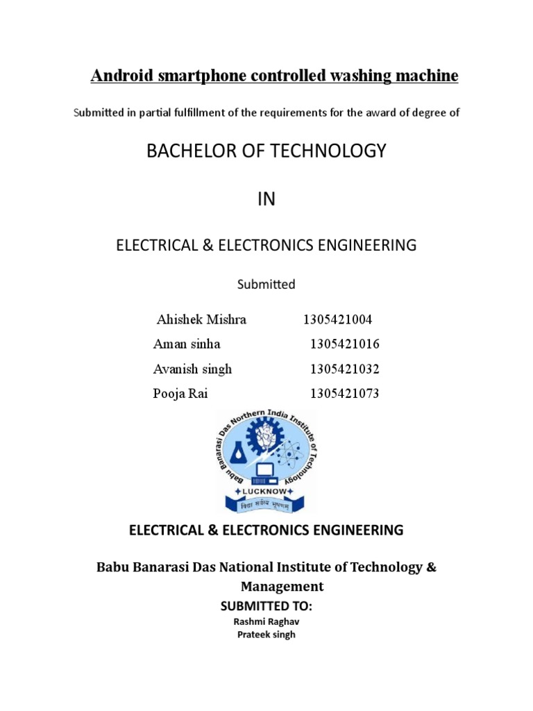 Bluetooth Washing Machine | PDF | Laundry | Microcontroller