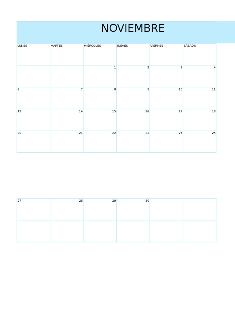 Calendario en Numbers | PDF