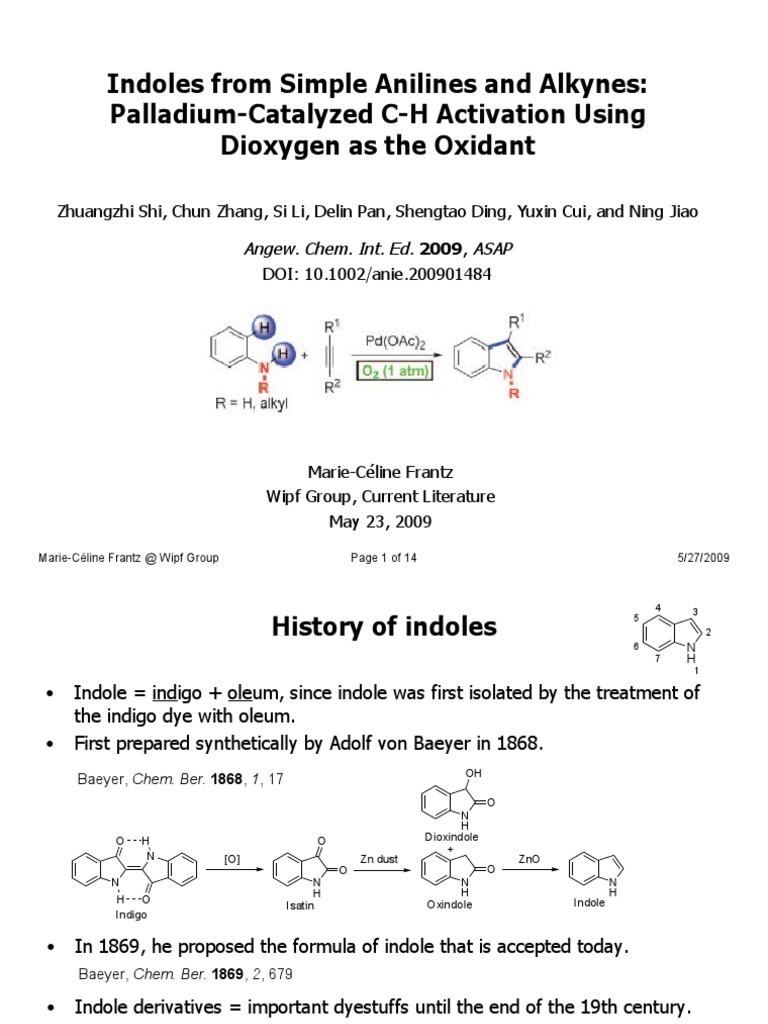 Sintesis de Indoles | PDF | Organic Chemistry | Chemistry