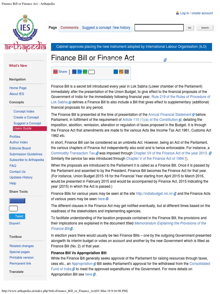 Finance Bill vs Finance Act Explained | PDF | Act Of Parliament | Bill ...
