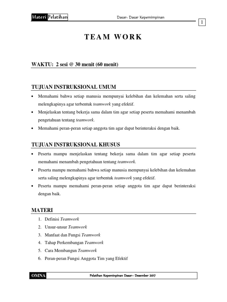 Materi Teamwork | PDF