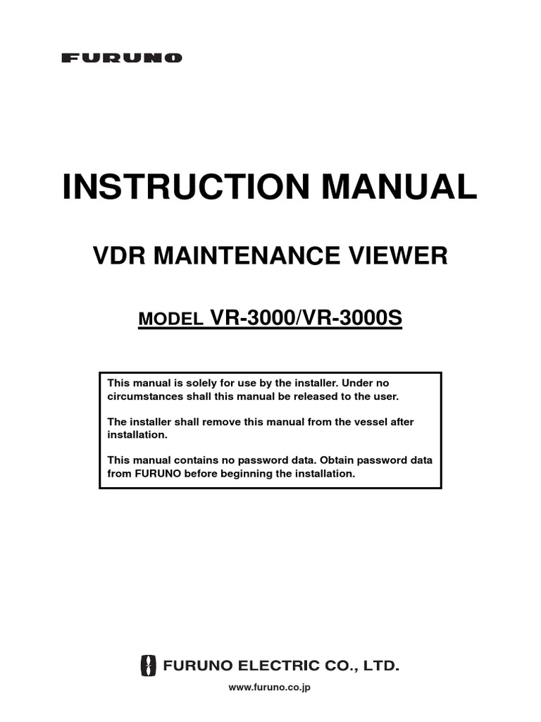 VDR Maintenance Viewer Manual VR-3000 | PDF | Computer Network | Ip Address
