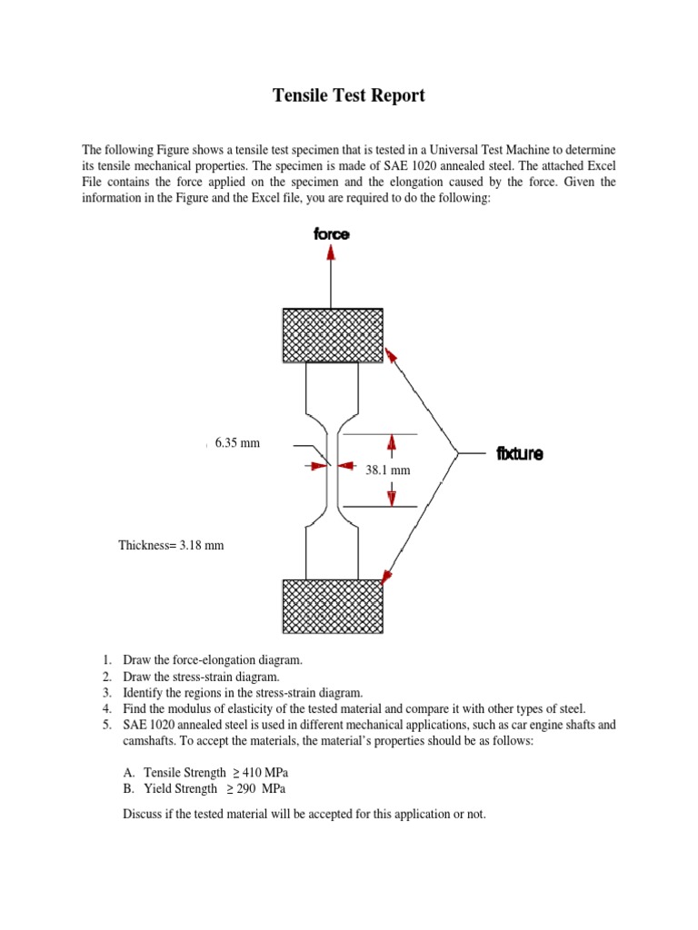 Tensile Test Report | PDF | Technology & Engineering