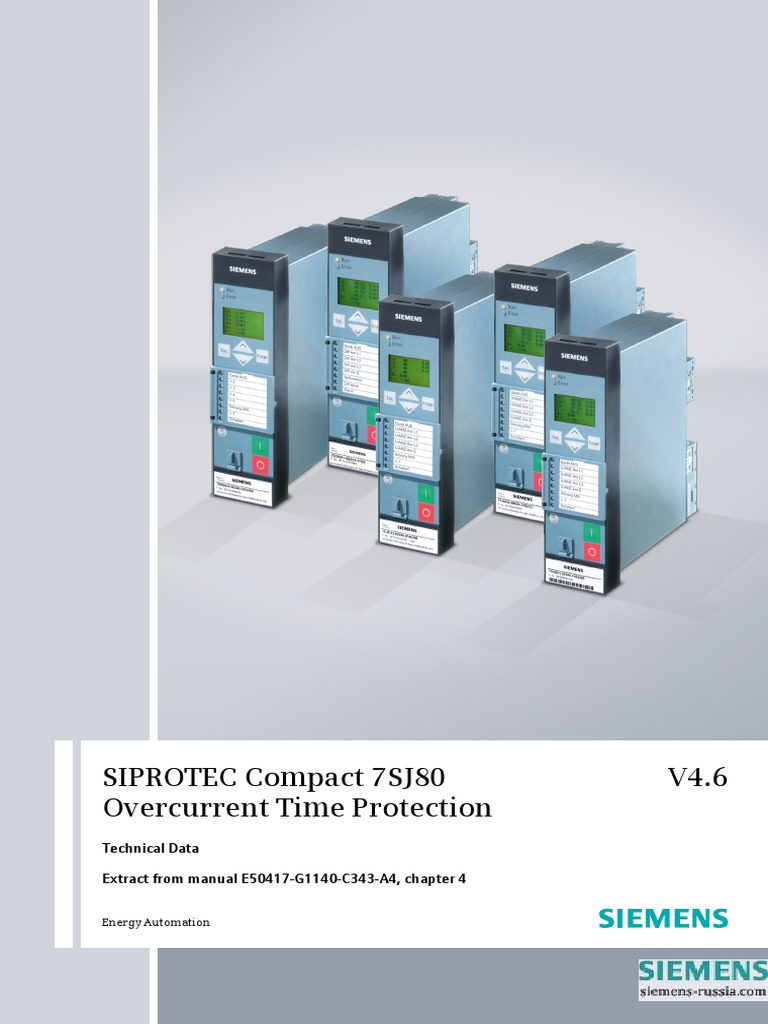 SIEMENS 7SJ80xx - Manual - A1 - TD - Us PDF | PDF | Electromagnetic ...