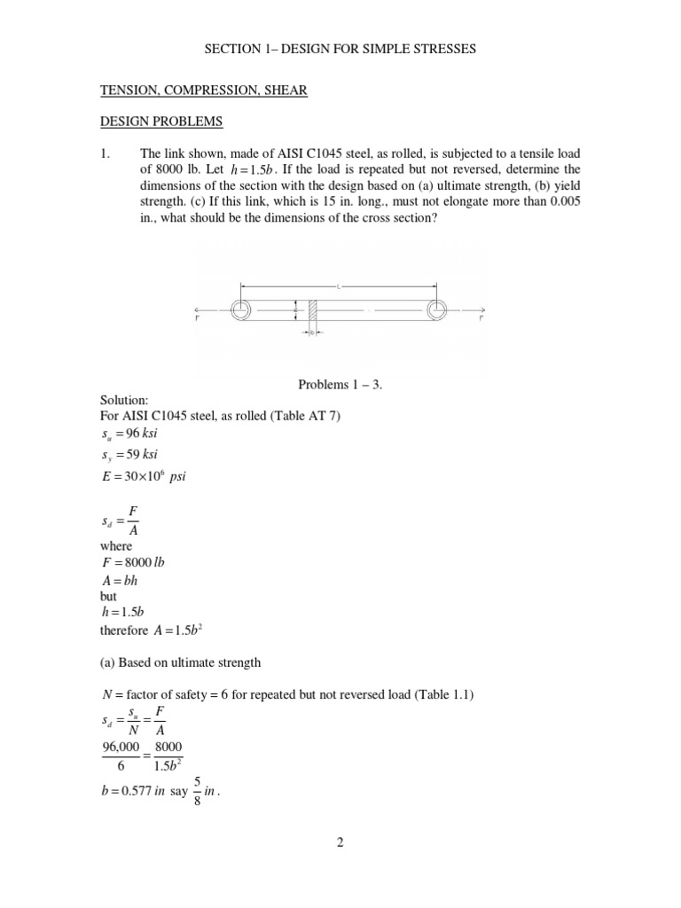 Solution To Problems On Design of Machine Elements 4th Edition Virgil M ...