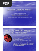 NSPC 2014 Winning Piece Pagsulat NG Lathalain | PDF
