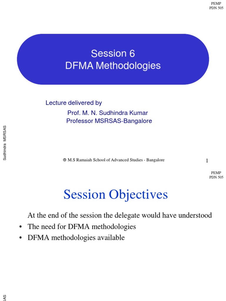 06 DFMA Methodologies | Automation | Software Development Process