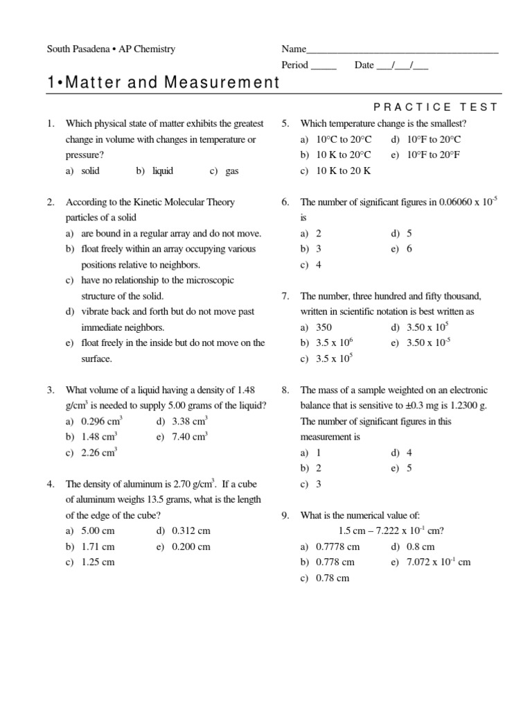 Apch01 pt02 | PDF | Density | Physical Sciences