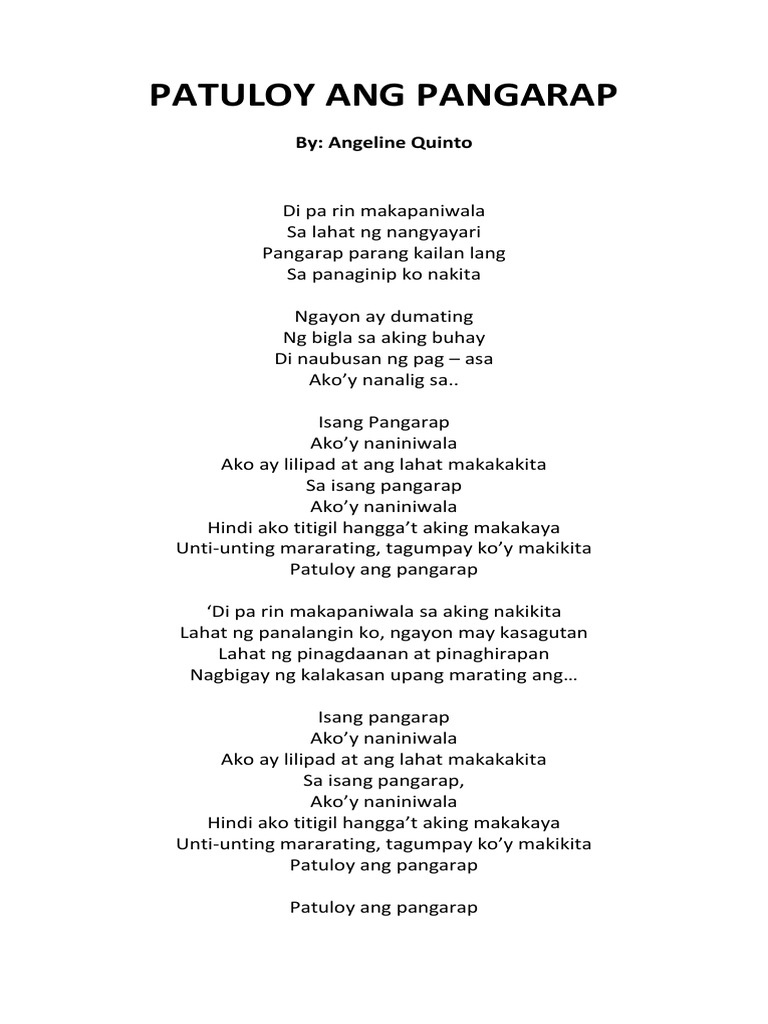 Patuloy Ang Pangarap | PDF