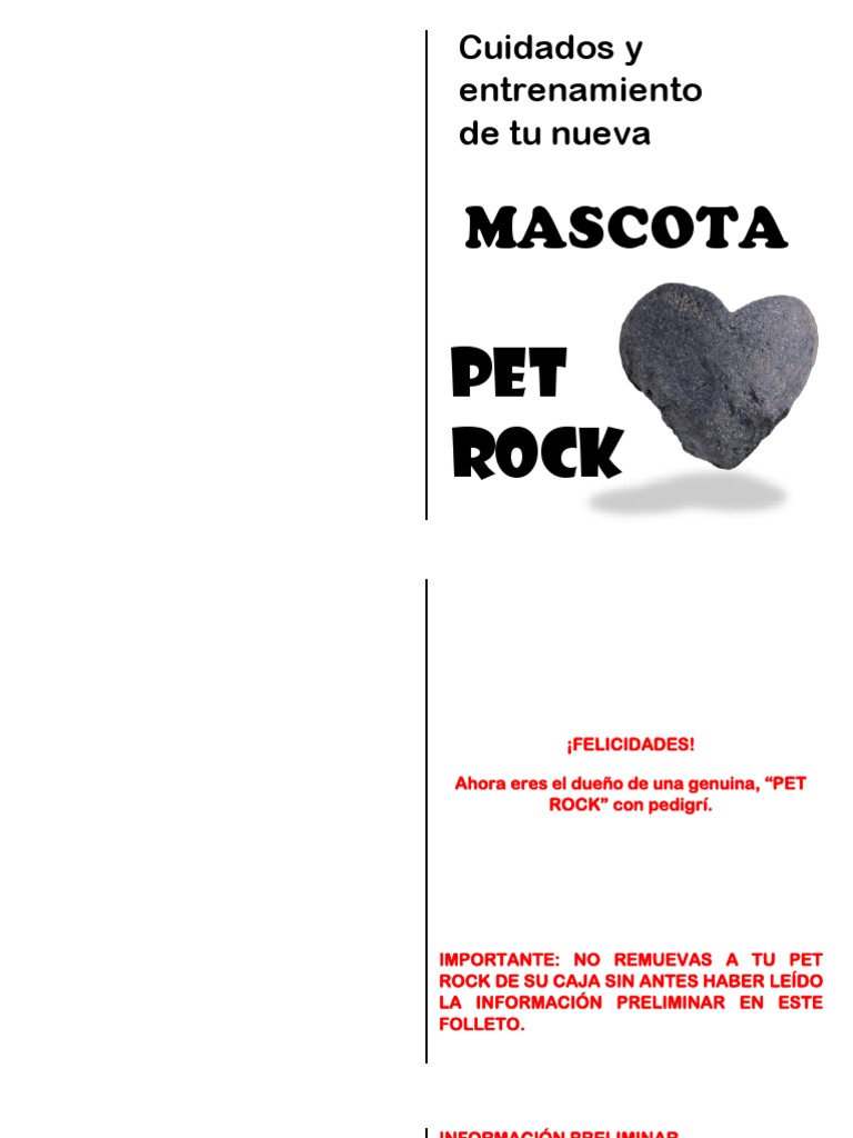 Manual de Cuidados para tu Pet Rock | PDF | Mascota | Ocio