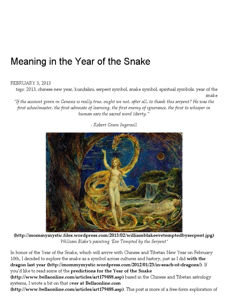 Meaning in the Symbol: Exploring the Spiritual Significance of Snakes ...