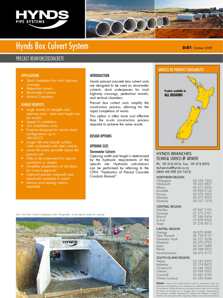 Hynds Box Culvert System: Precast Reinforced Concrete for Stormwater ...