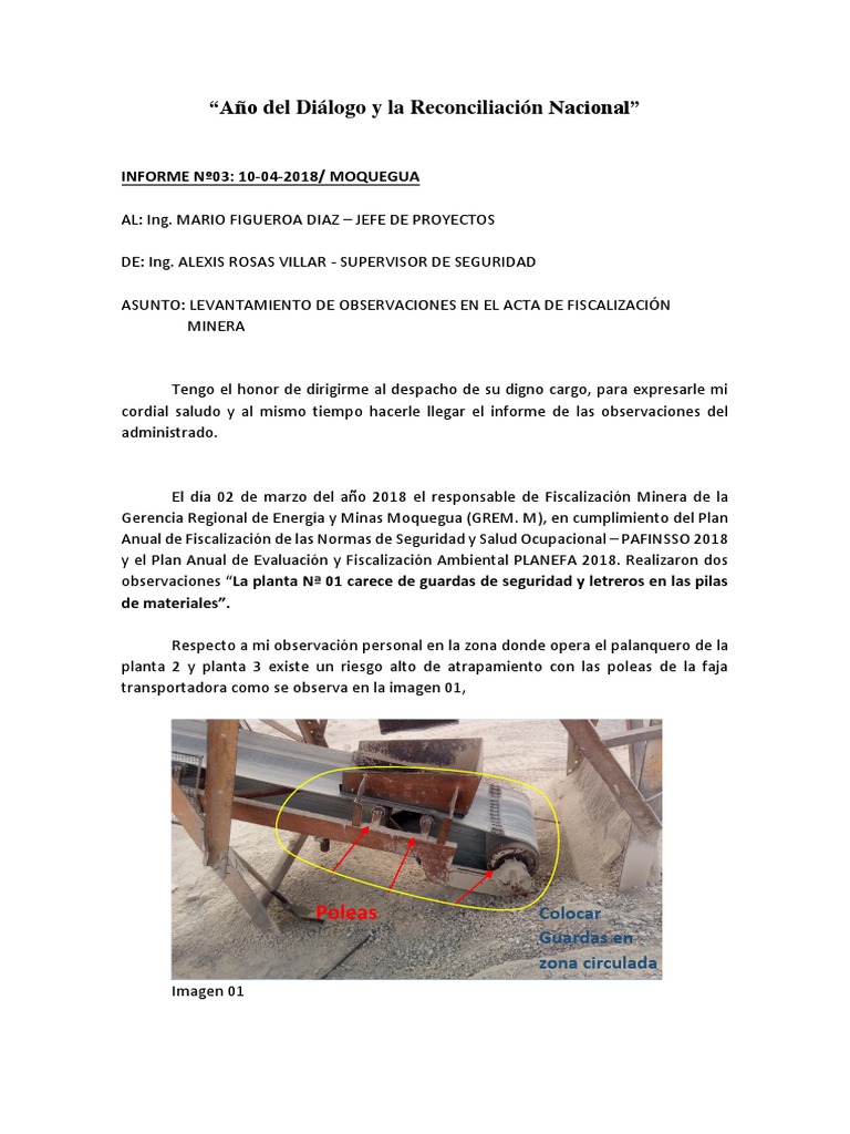 Informe de Levantamiento de Observaciones | PDF