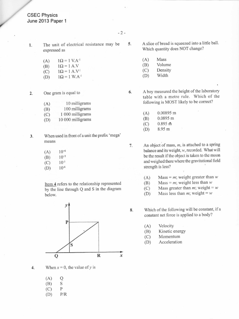 CSEC Physics June 2013 P1 | PDF | Atomic Nucleus | Neutron