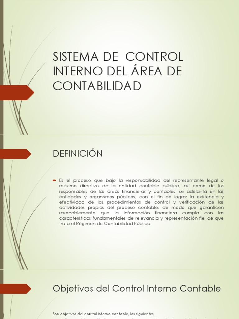 Sistema de Control Interno Del Área de Contabilidad | PDF ...