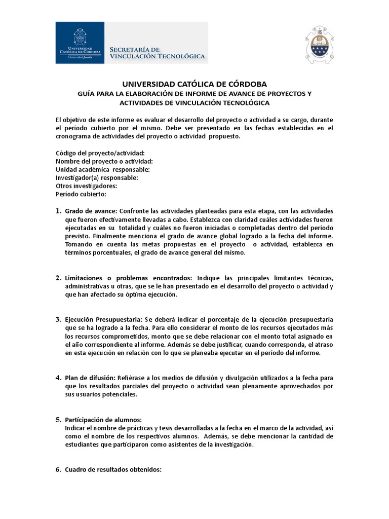 Guia para La Elaboracion de Informe de Avance | PDF | Conocimiento | Software