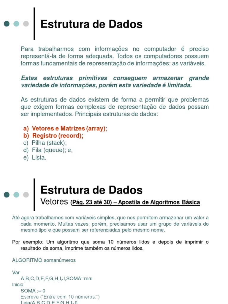 Estruturas de Dados Básicas: Uma Introdução aos Vetores | PDF ...