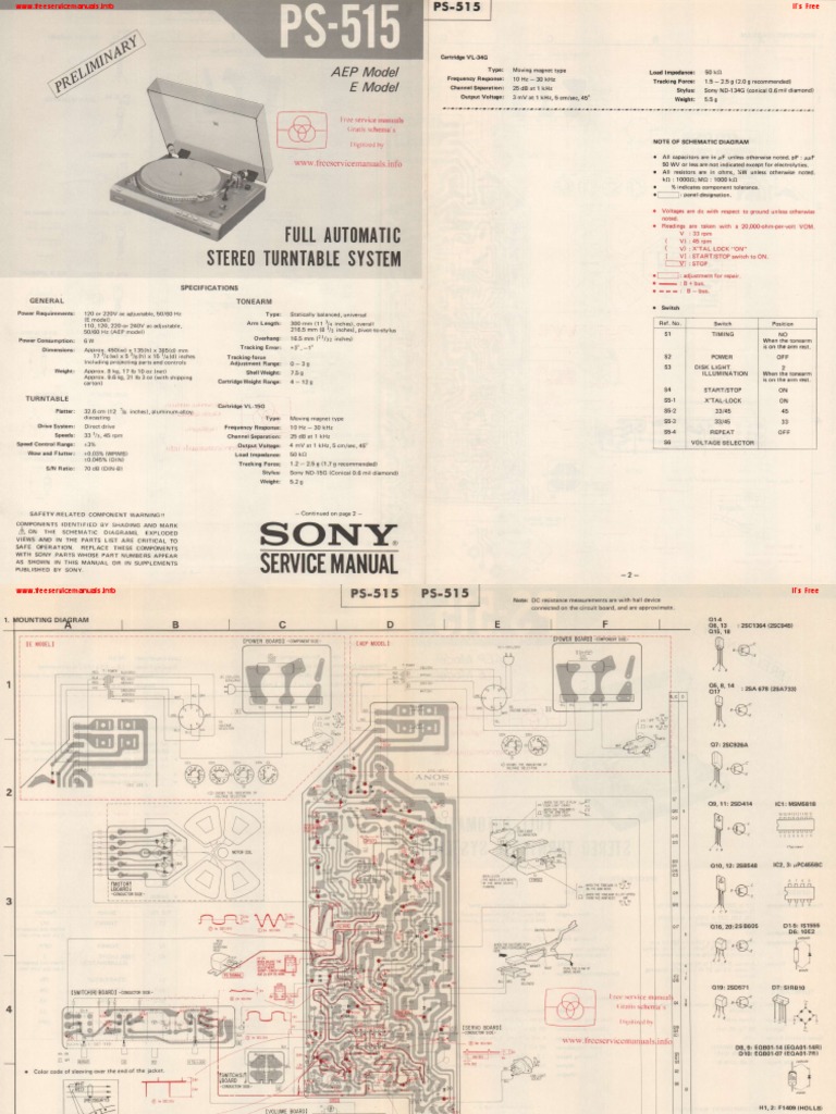 Sony ps-515 | PDF